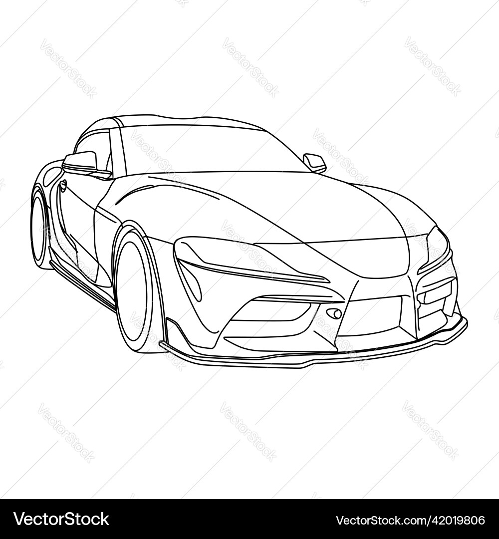 Car outline Royalty Free Vector Image - VectorStock