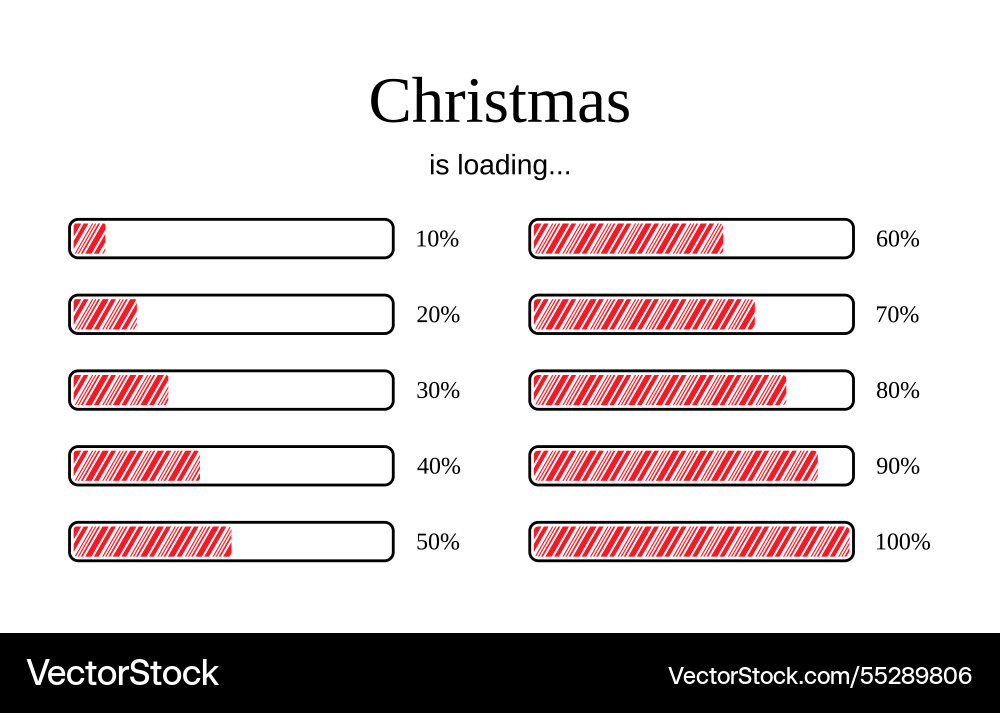 Christmas loading bar countdown with candy cane Vector Image