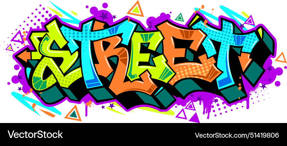 Graffiti text Royalty Free Vector Image - VectorStock