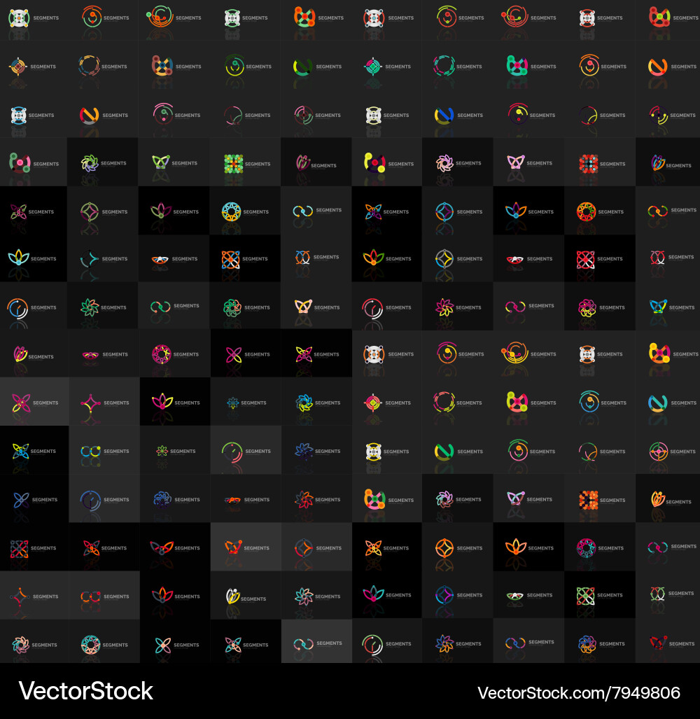 Huge mega collection of abstract logos Royalty Free Vector