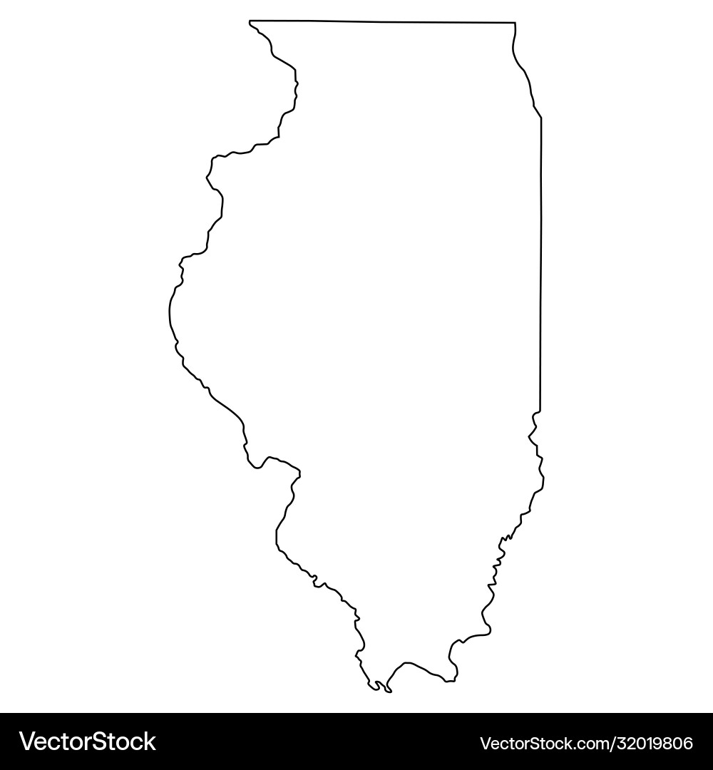 Illinois il state border usa map outline Vector Image