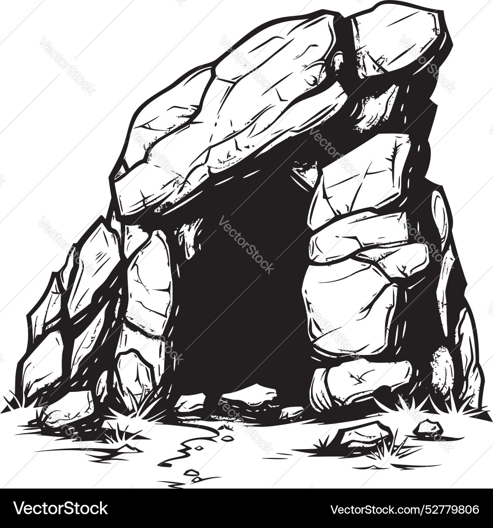 Megalithic haven stone cave design primordial Vector Image