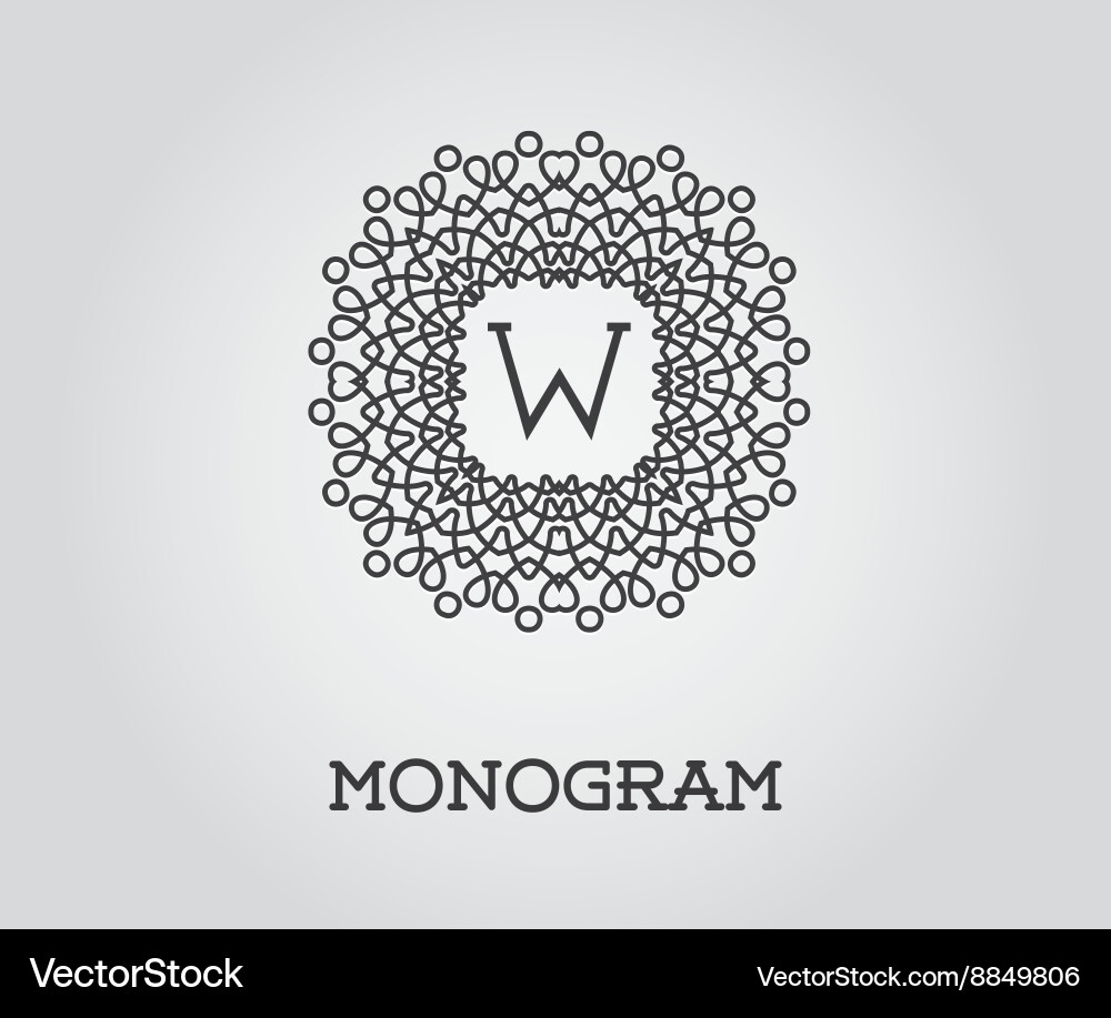 Monogram design template with letter premium Vector Image