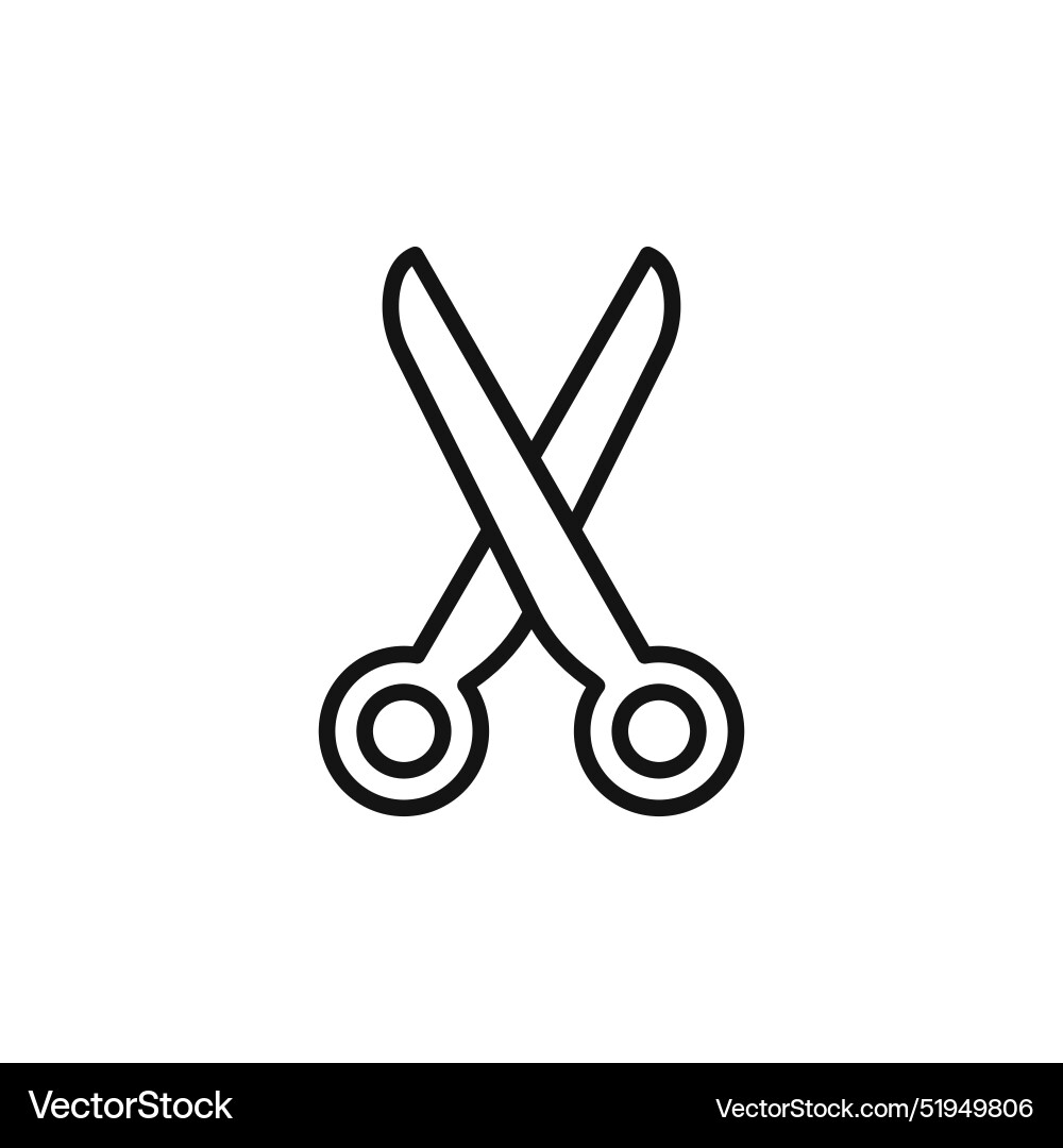 Scissors logo sign outline Royalty Free Vector Image