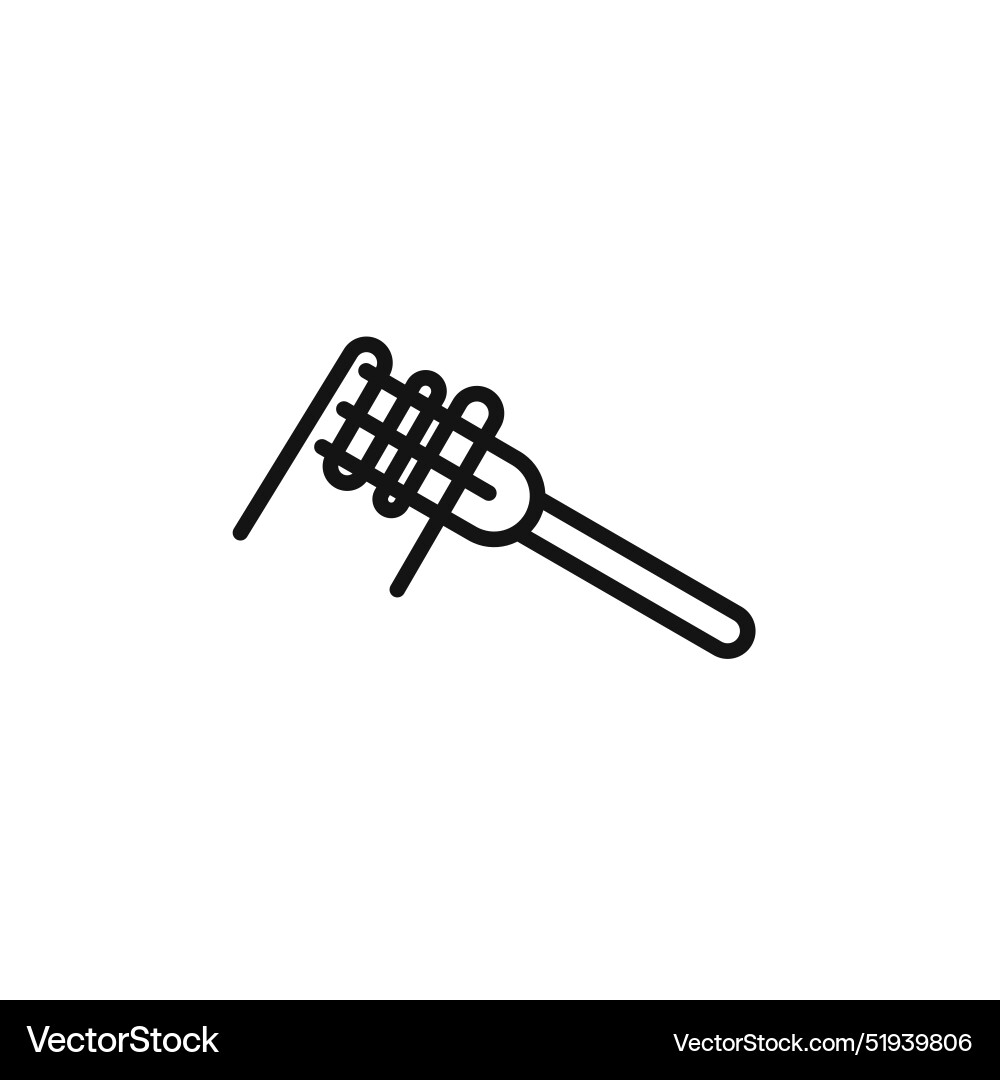 Spaghetti on a fork icon logo sign outline Vector Image