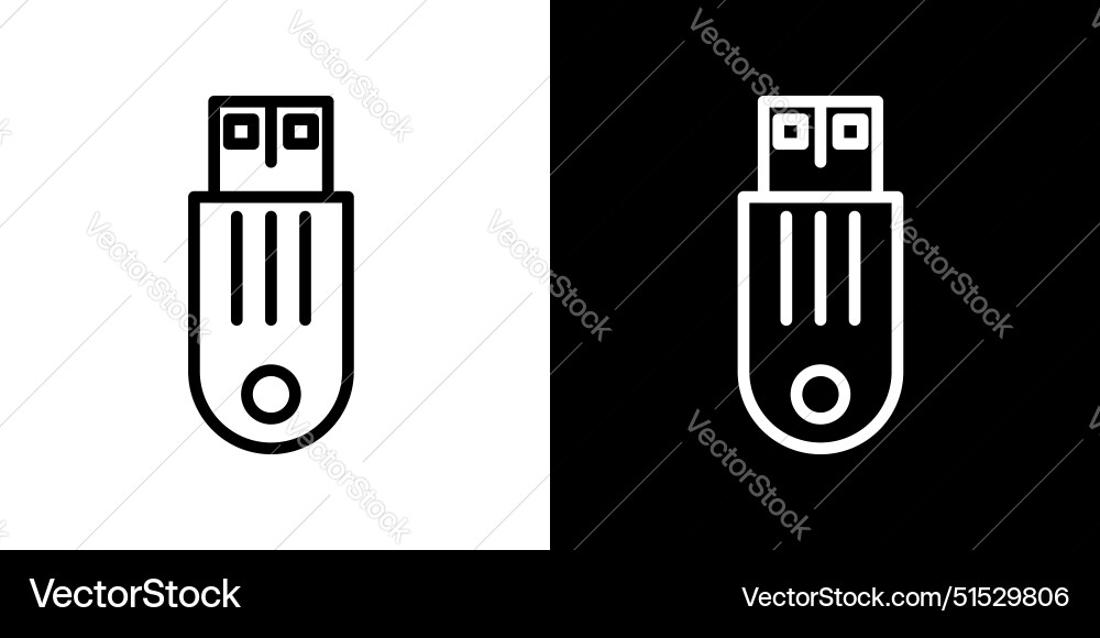 Usb pendrive icon set data transfer computer Vector Image