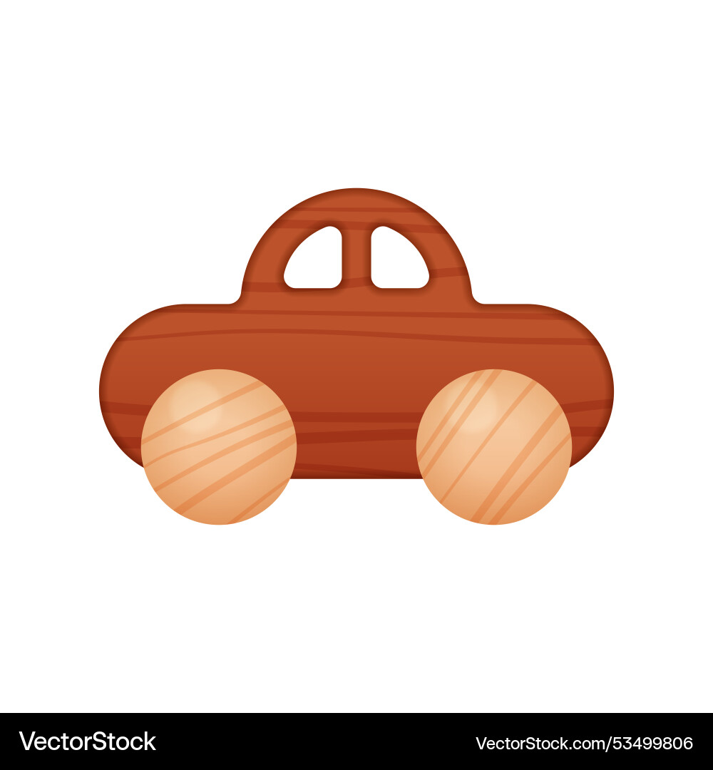 Wooden toy car Royalty Free Vector Image - VectorStock