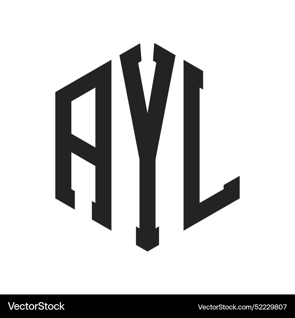 Ayl logo design initial letter monogram Royalty Free Vector