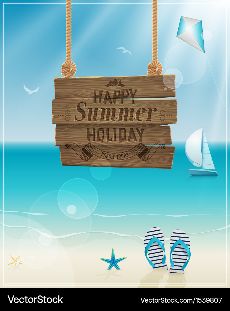 Beach sign Royalty Free Vector Image - VectorStock