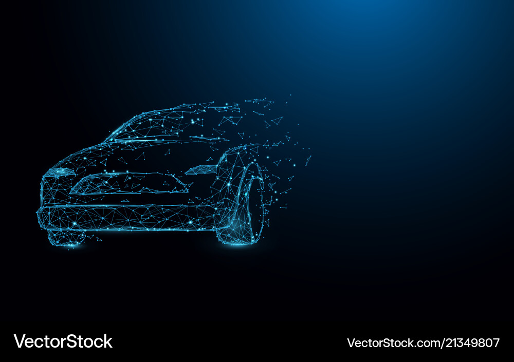 Car form lines triangles and particle style Vector Image
