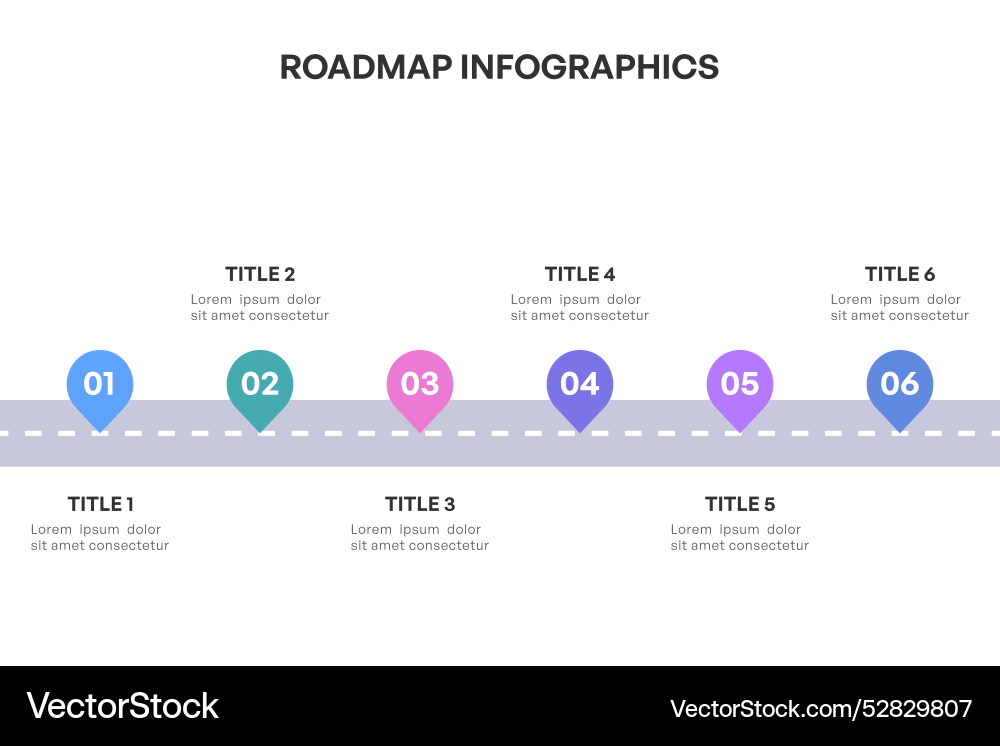 Comprehensive roadmap infographic strategic Vector Image