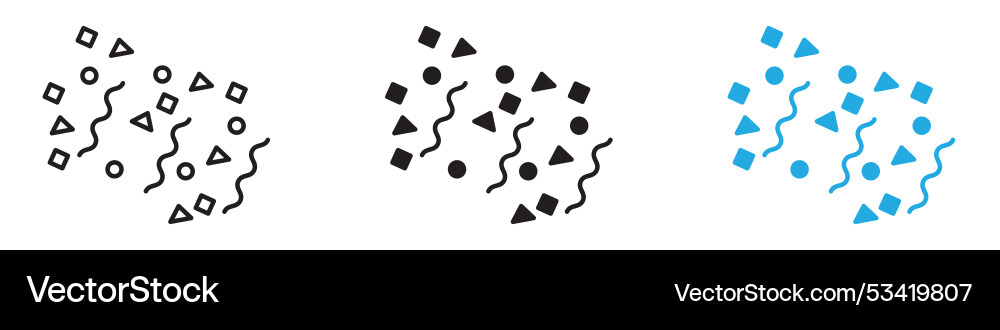 Confetti icon thin line Royalty Free Vector Image