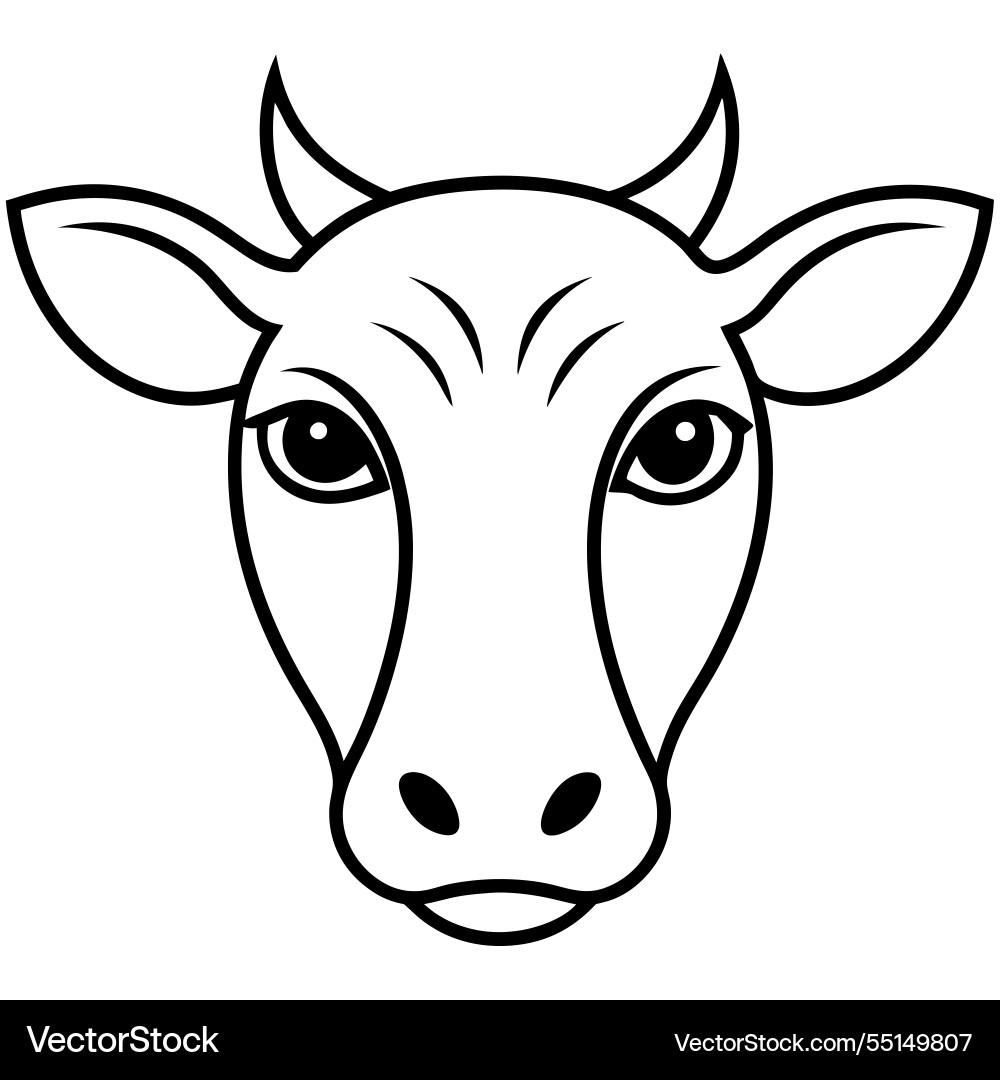Cute cartoon cow eyes design Royalty Free Vector Image