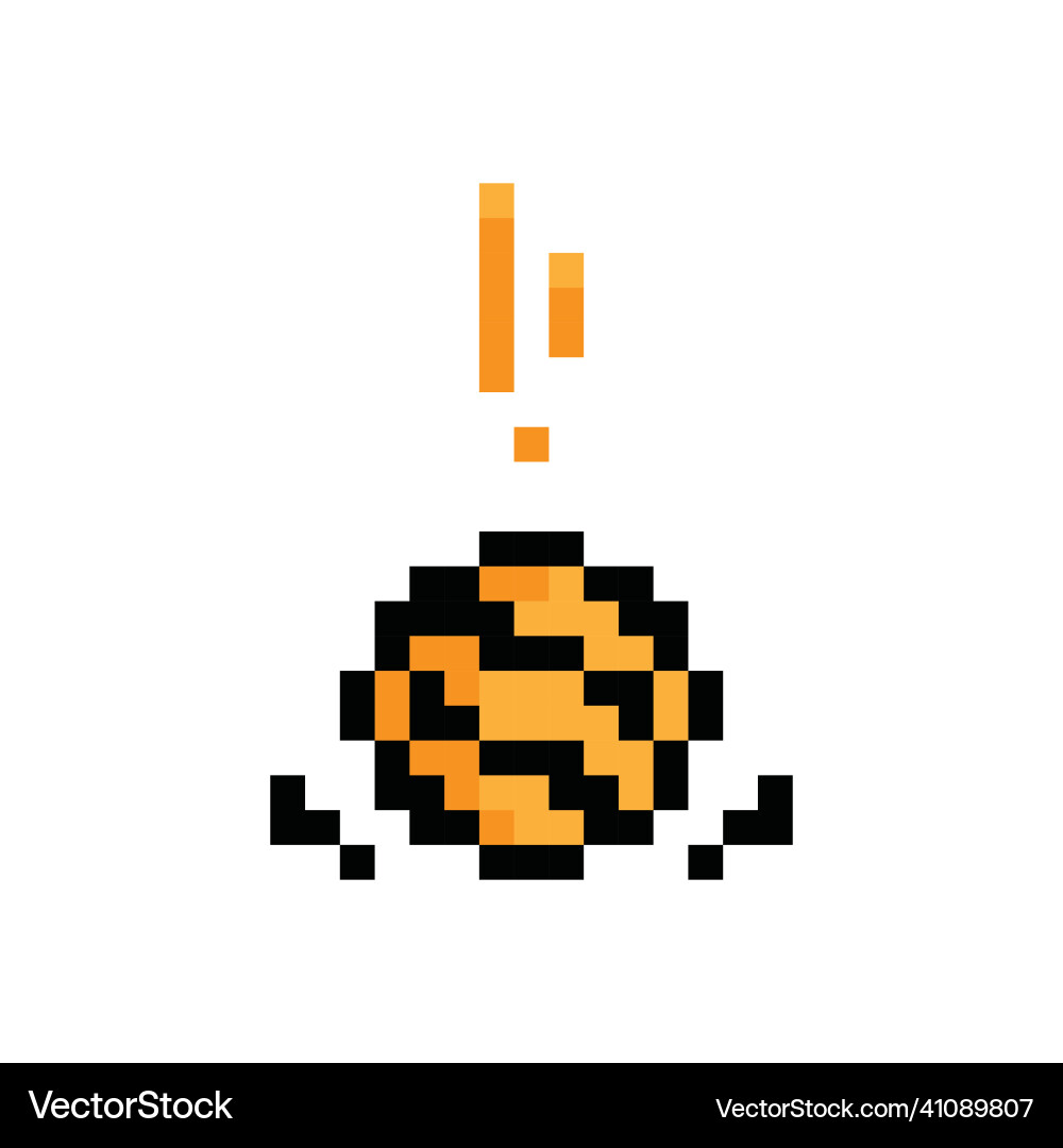 Falling down basketball ball pixel art 8 bit game Vector Image