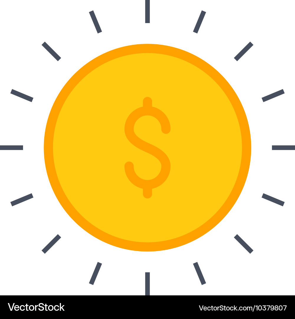 Golden Dollar Coin Royalty Free Vector Image - VectorStock