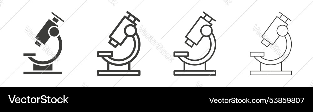 Microscope vecor icon set Royalty Free Vector Image