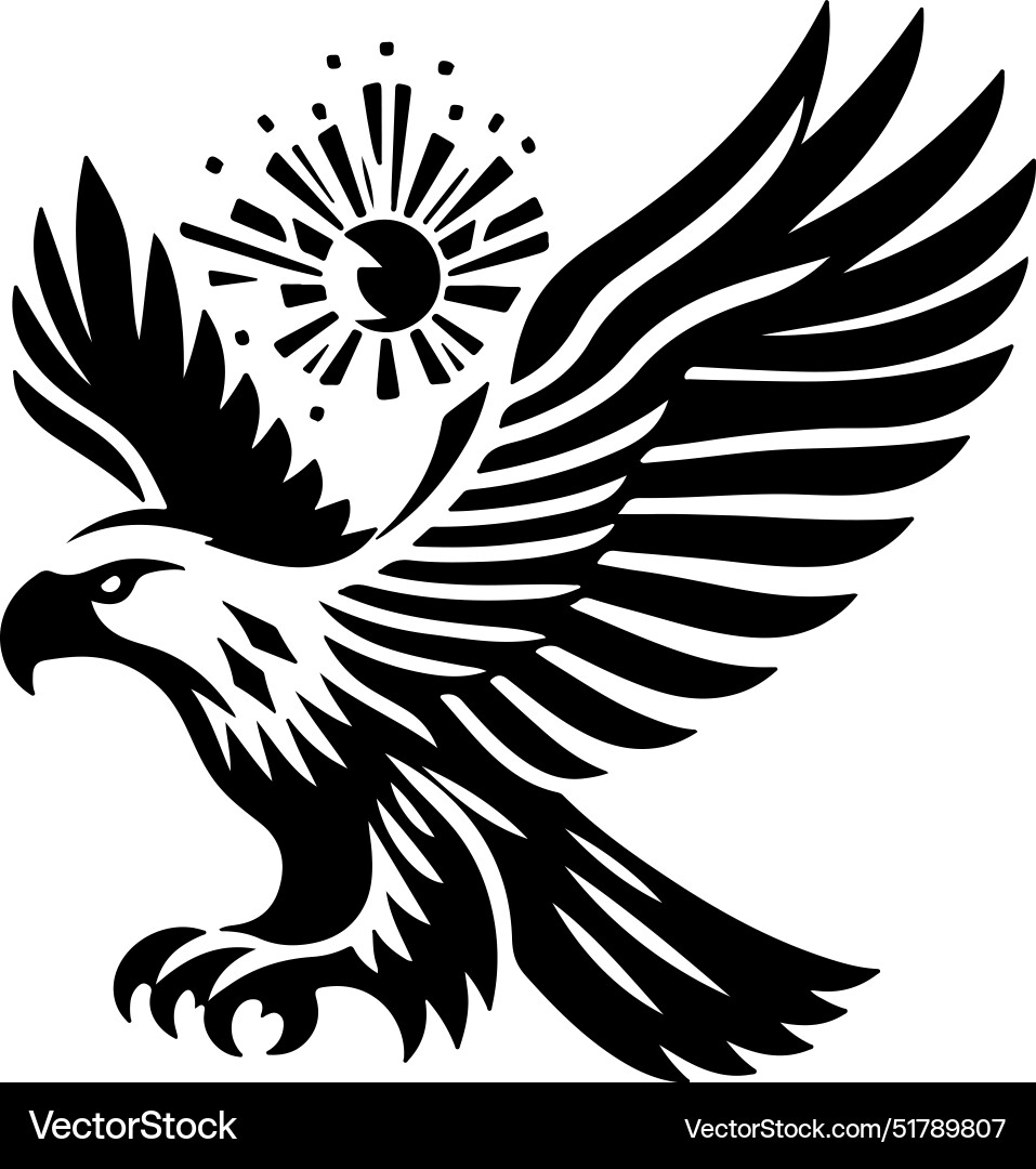 Philippine eagle isolated black design Royalty Free Vector