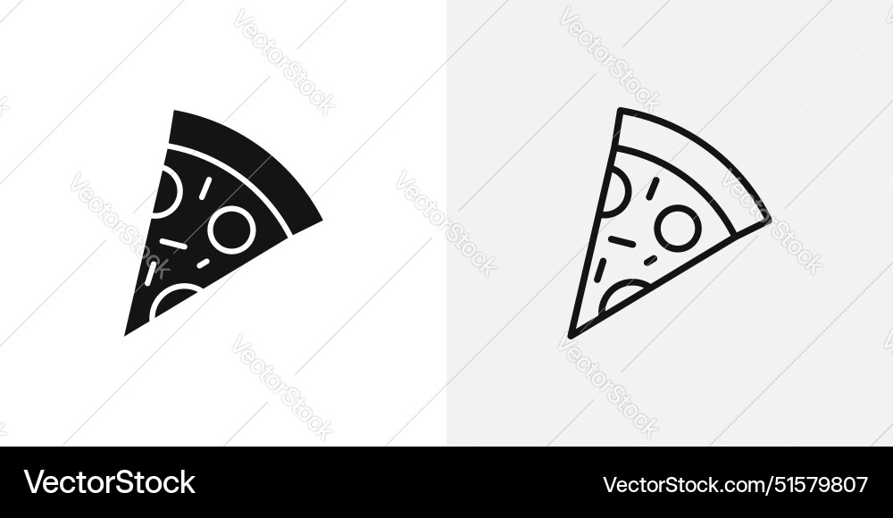 Pizza slice icon set Royalty Free Vector Image