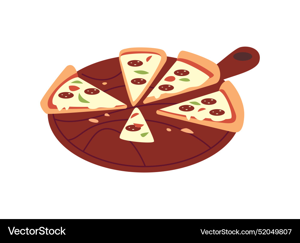 Pizza slices with pepperoni Royalty Free Vector Image