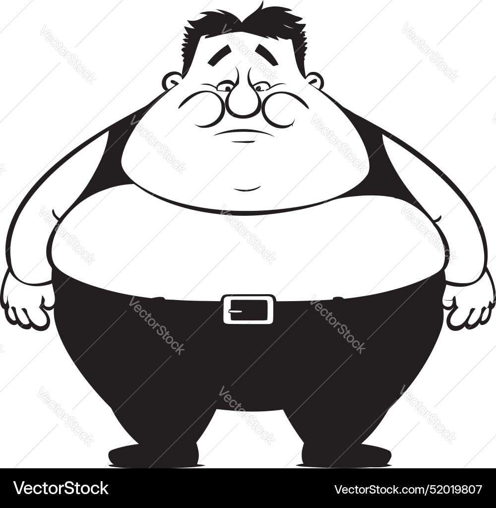 Rotund representation black emblem chubby Vector Image