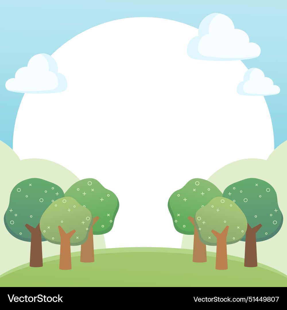 Summer green forest frame 1 Royalty Free Vector Image