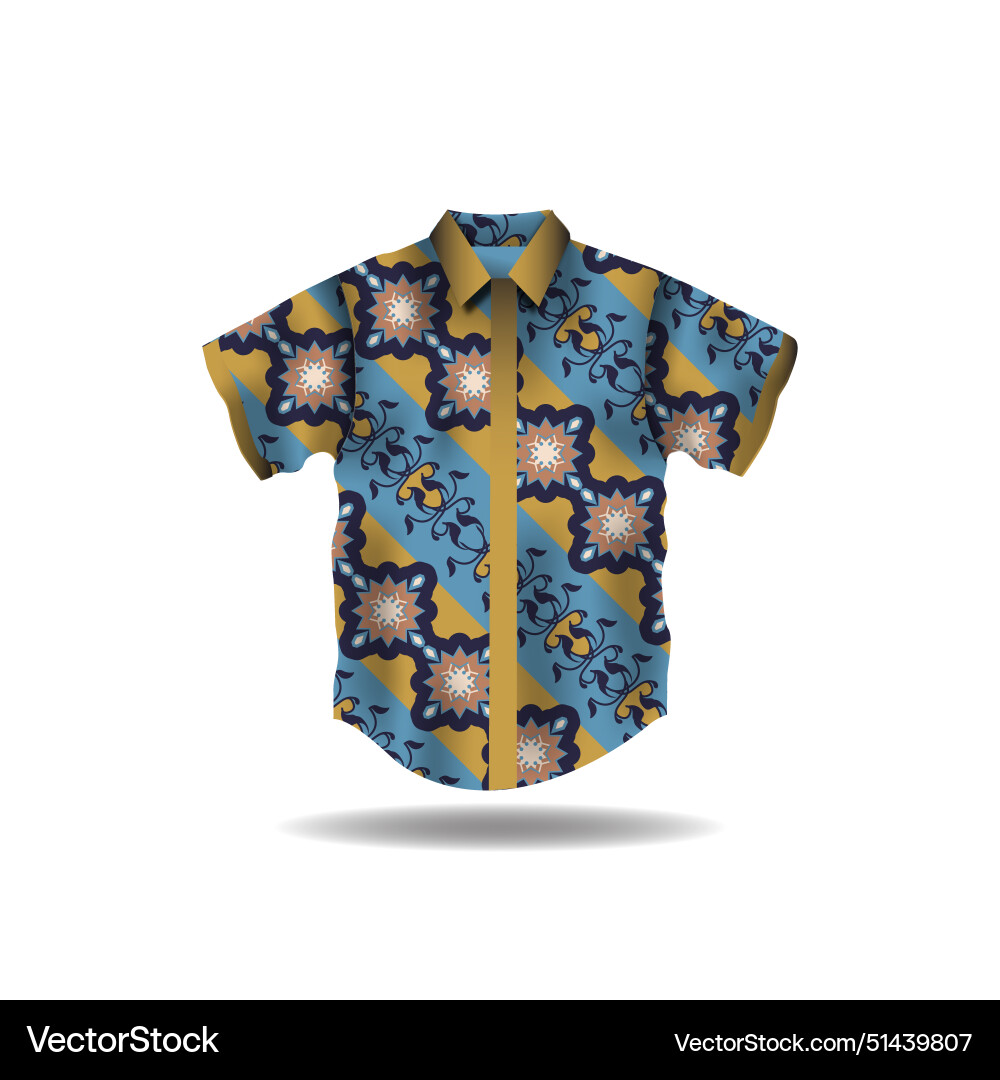 T-shirt design concept with batik traditional Vector Image