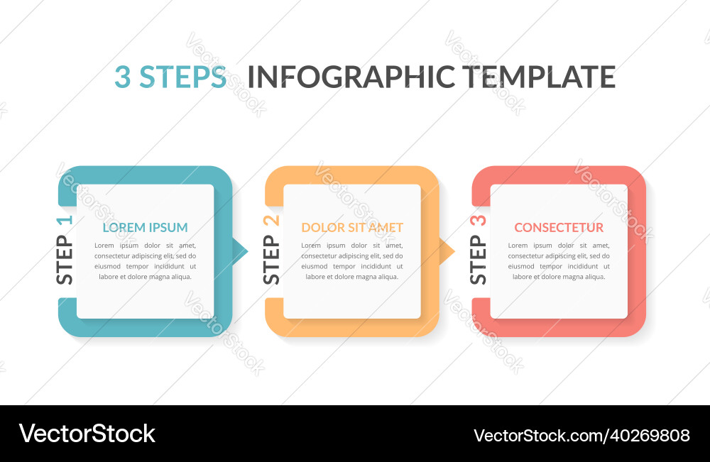 3 steps - infographic template Royalty Free Vector Image