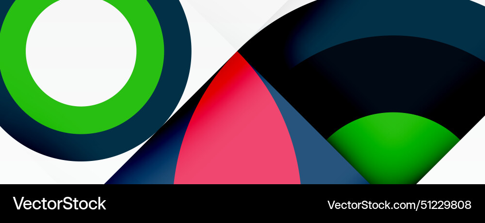 A vibrant green circle and bold red triangle Vector Image