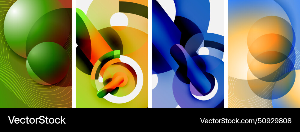 Circle geometric abstract posters Royalty Free Vector Image