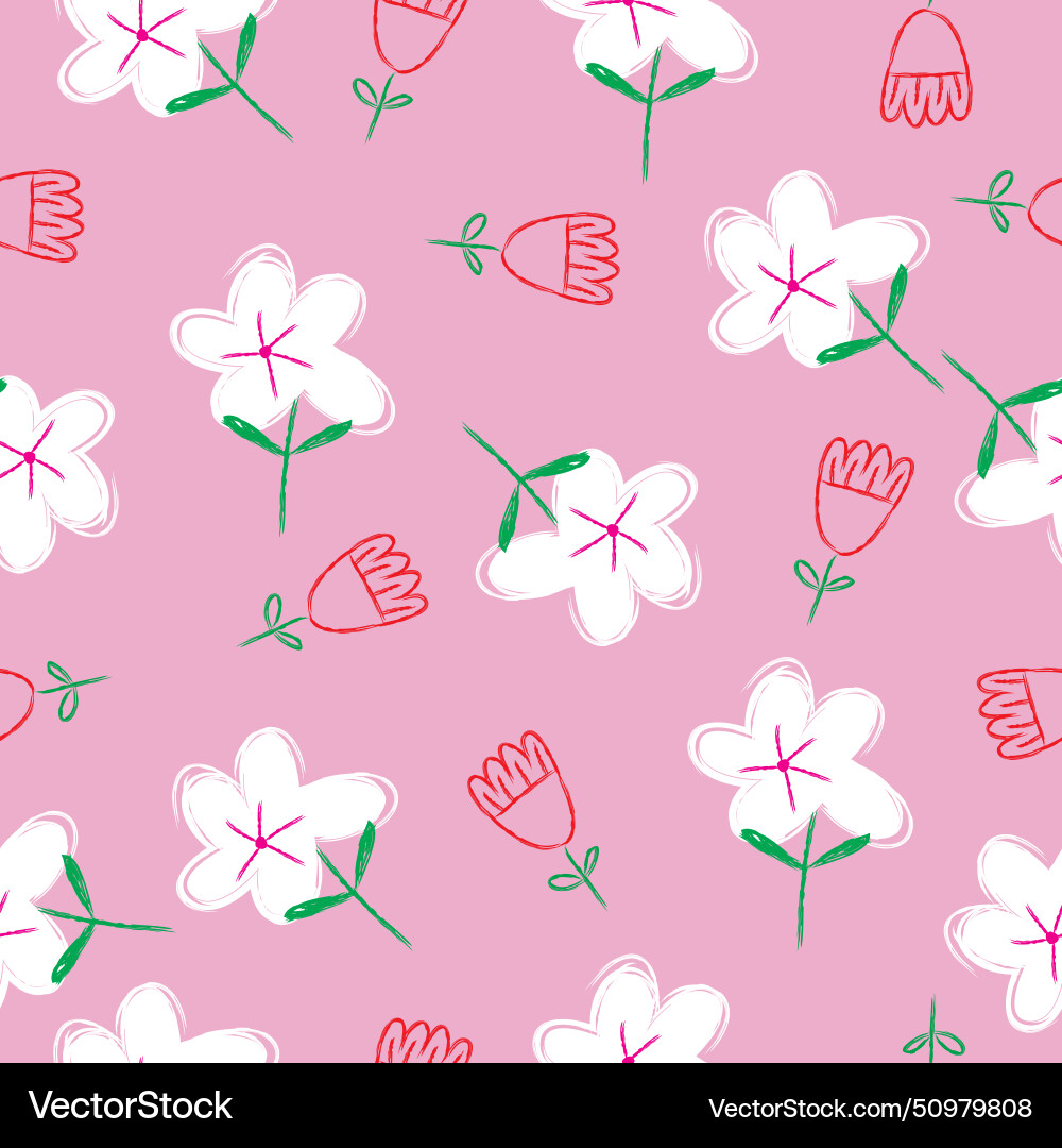 Cute floral pattern Royalty Free Vector Image - VectorStock