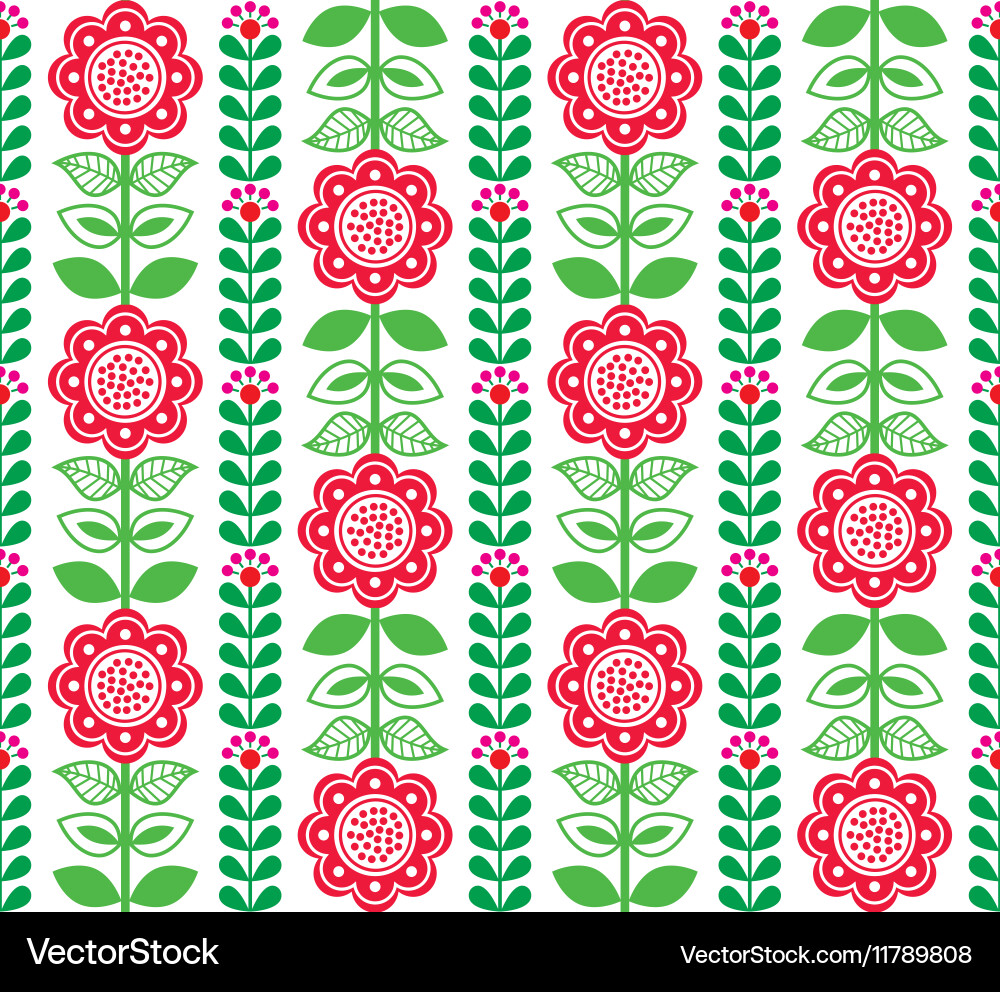 Finnish inspired seamless folk art pattern Vector Image