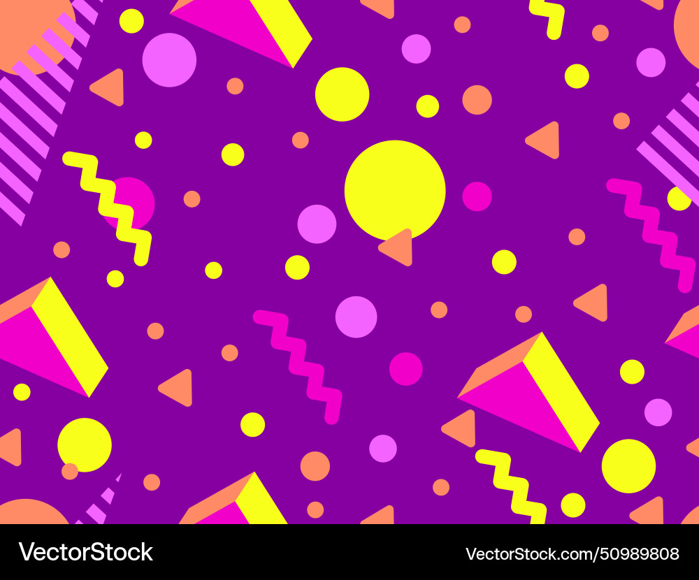 Geometric seamless pattern with 3d shapes Vector Image