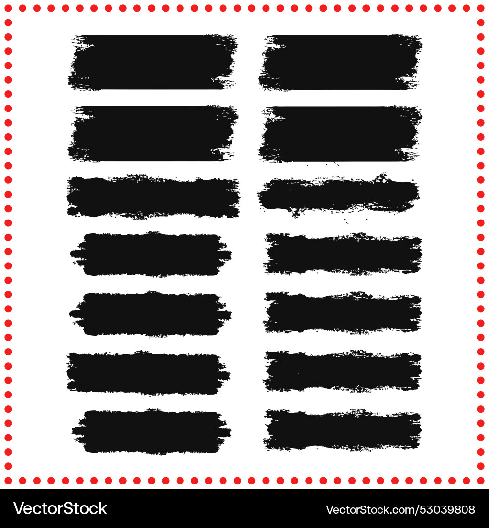 Hand painted brush stroke silhouette set Vector Image