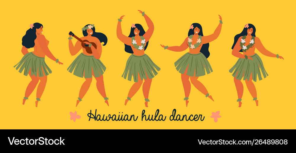 Hawaiian Hula Dancers Royalty Free Vector Image