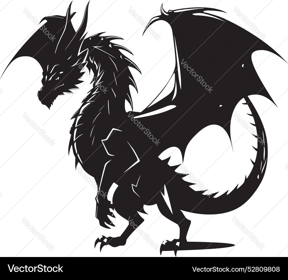 Legendary leviathan winged dragon symbol majestic Vector Image