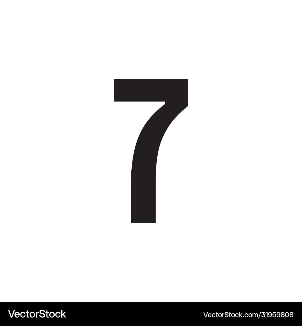 Number 7 icon symbol Royalty Free Vector Image