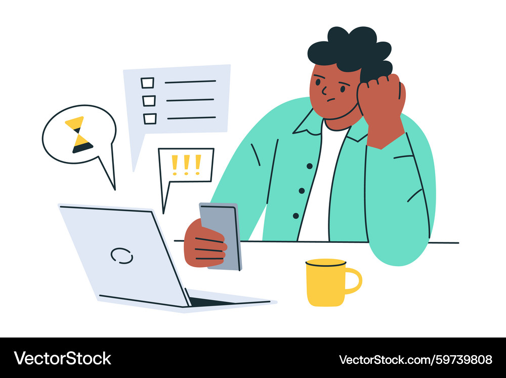 Office Worker Procrastination – Royalty-Free Vector | VectorStock