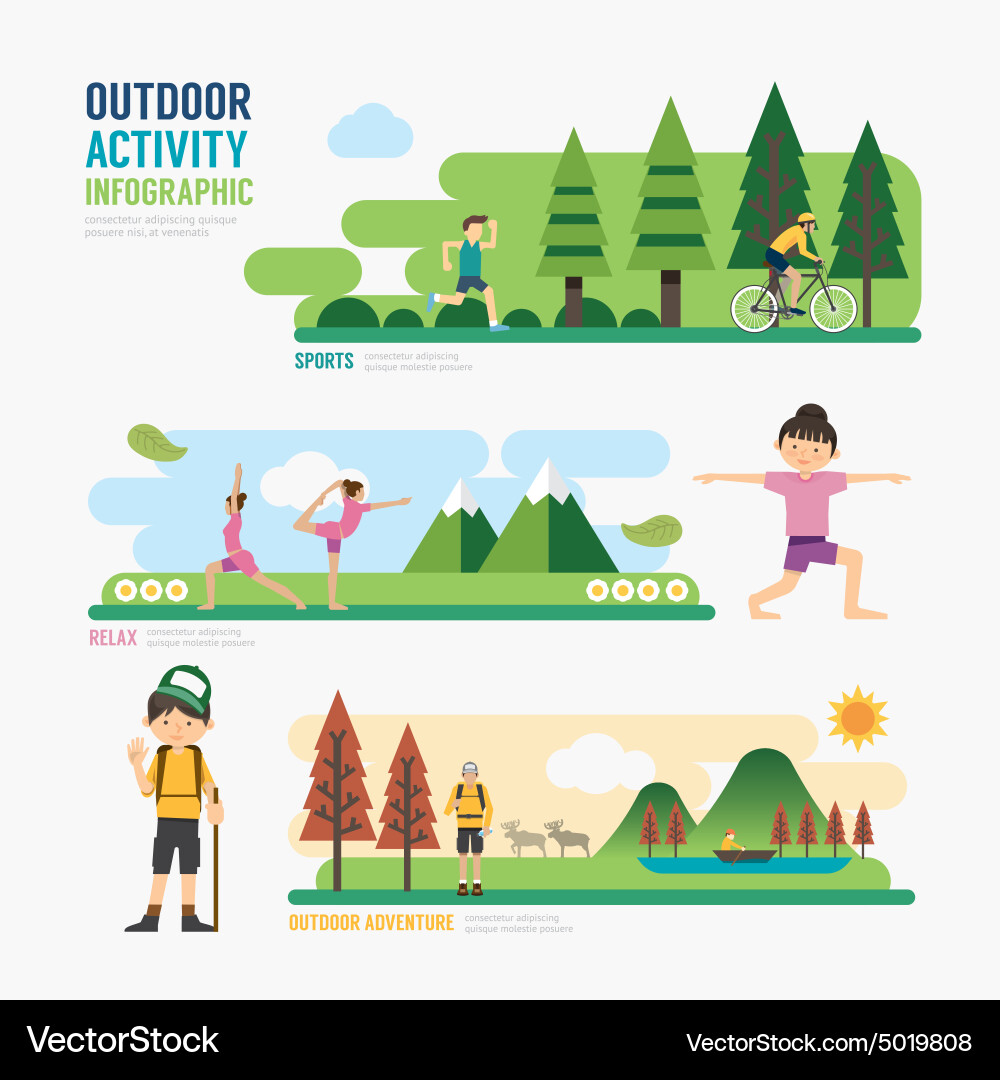 Outdoor Activity & Parks Template Royalty Free Vector