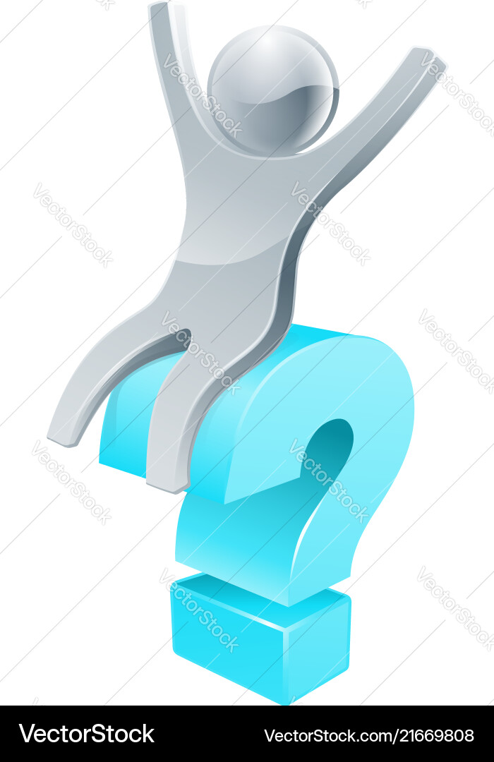 Question mark silver person Royalty Free Vector Image