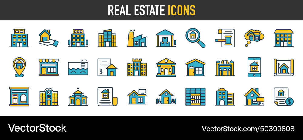 Real estate icon set Royalty Free Vector Image