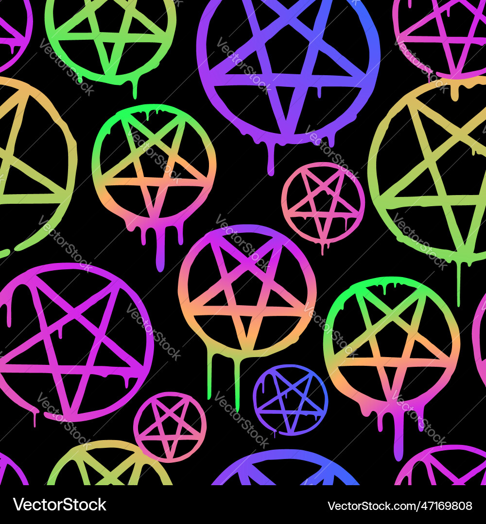 Seamless pattern of cute bright pentagrams Vector Image