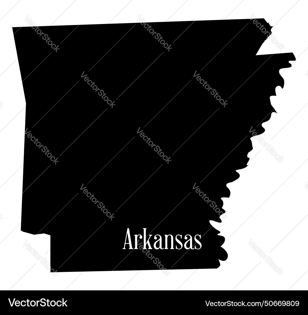 Arkansas state silhouette map Royalty Free Vector Image