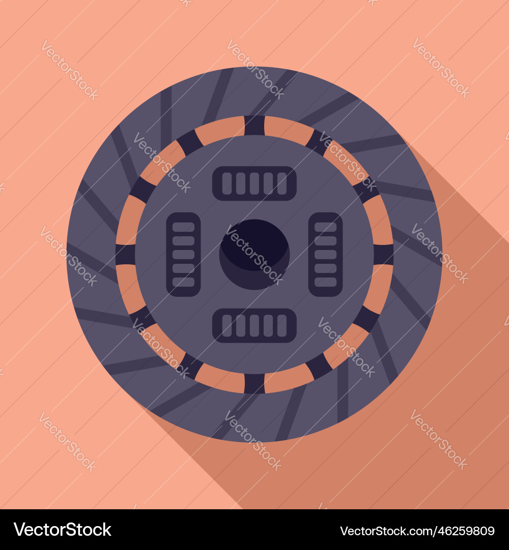 Car disk clutch icon flat plate kit Royalty Free Vector