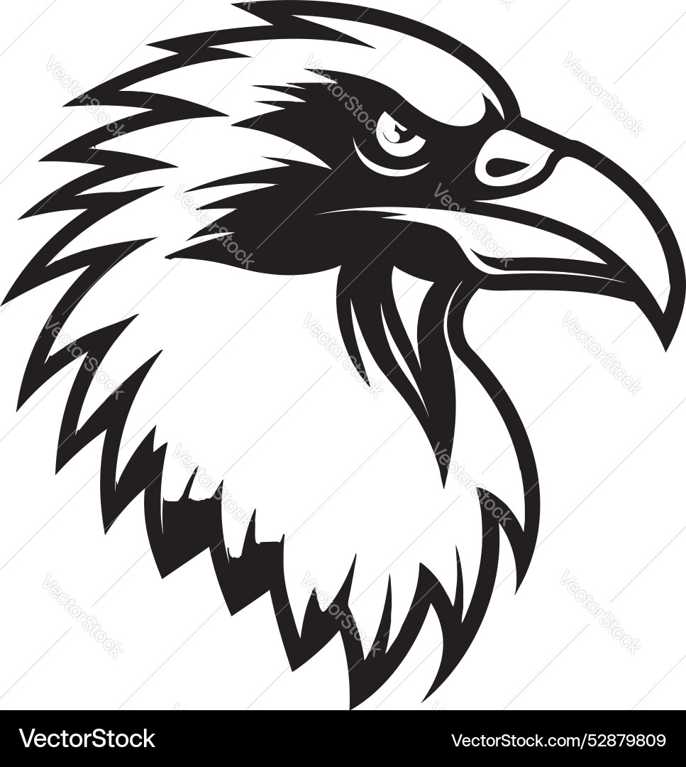 Geometric raven logo graceful crow design Vector Image