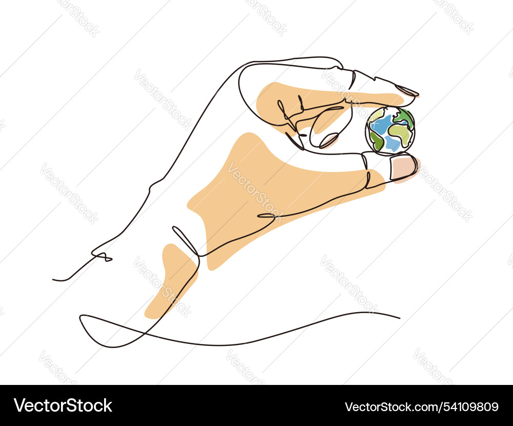 Hand hold small world graphic Royalty Free Vector Image