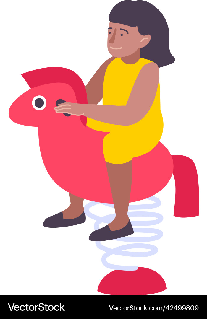 Little girl swing composition Royalty Free Vector Image