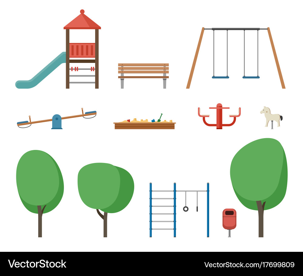 Outdoor Playground Equipment Icons Royalty Free Vector Image