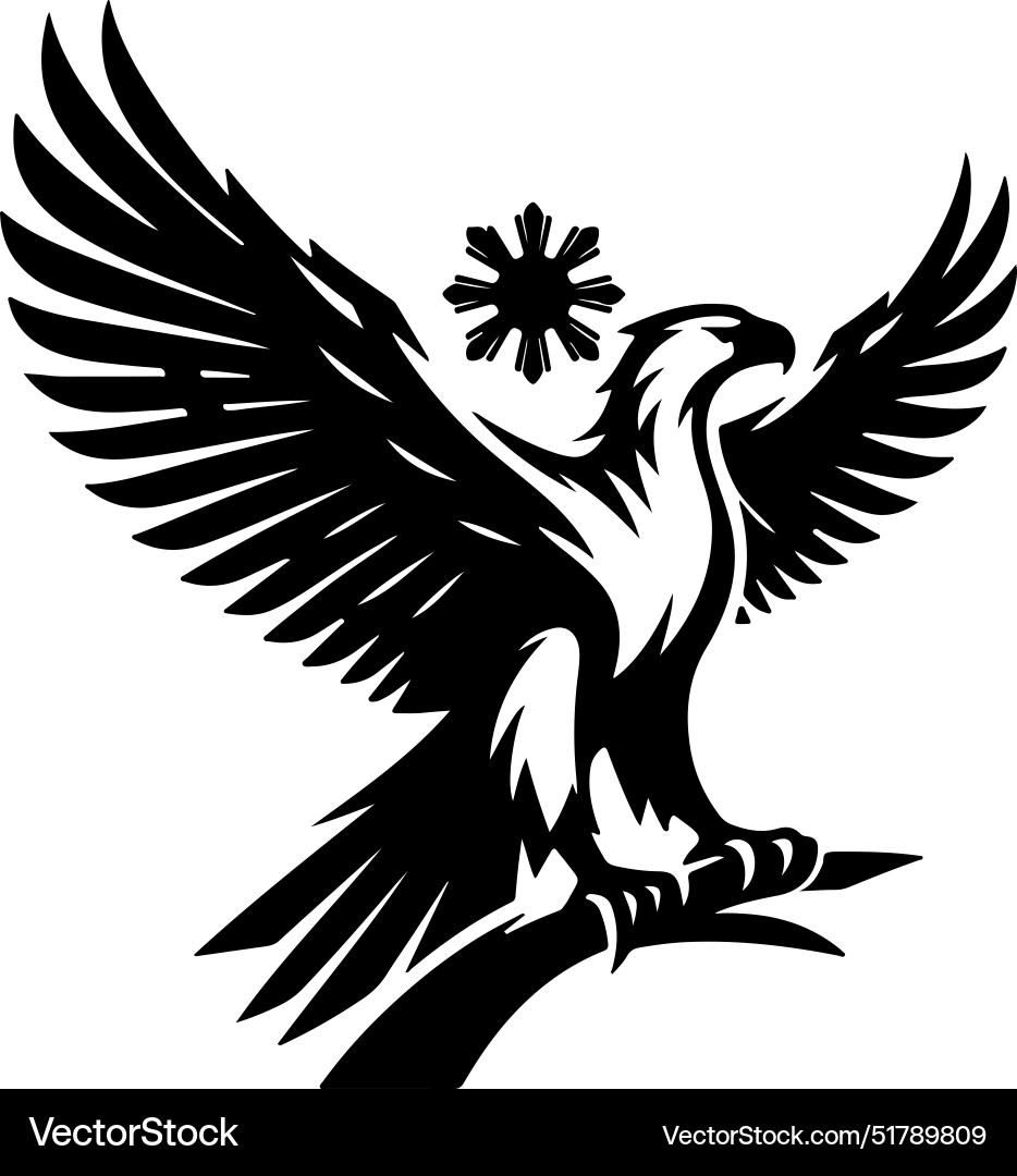 Philippine eagle isolated black design Royalty Free Vector