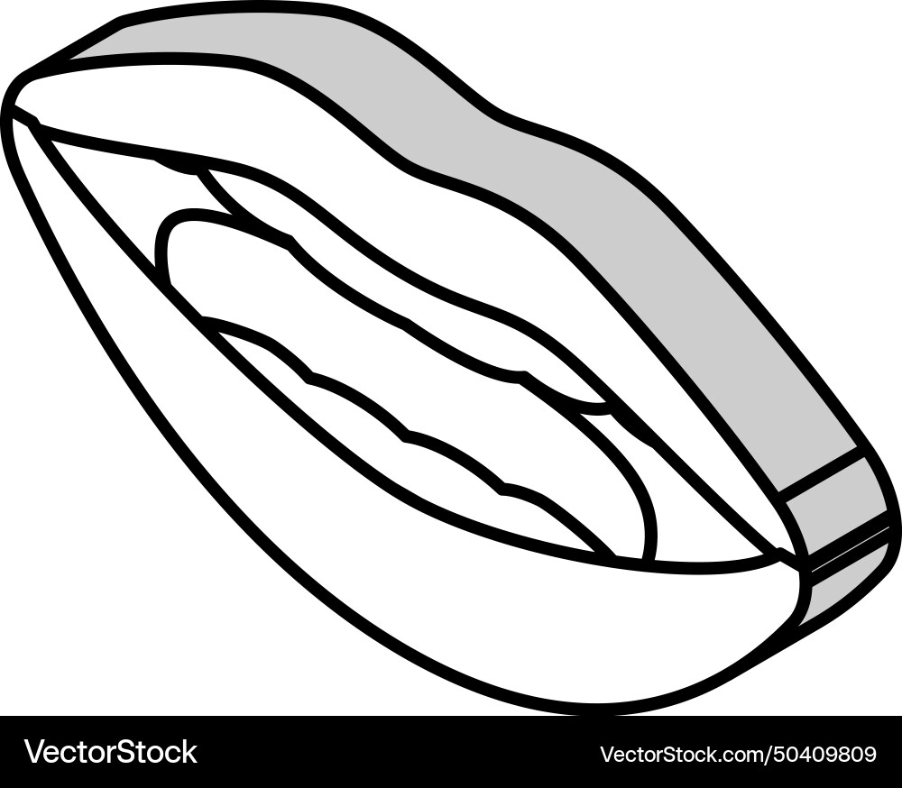 R letter mouth animate isometric icon Royalty Free Vector