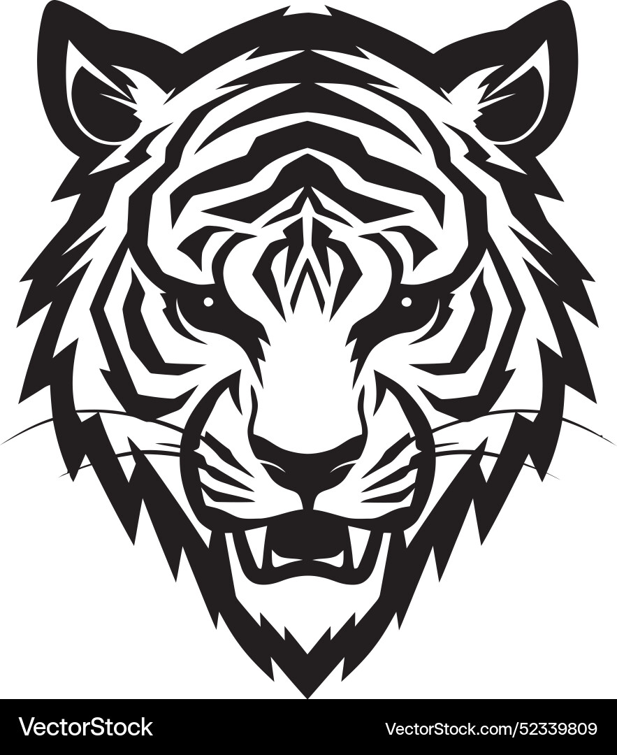 Rugged tiger drawingornate Royalty Free Vector Image